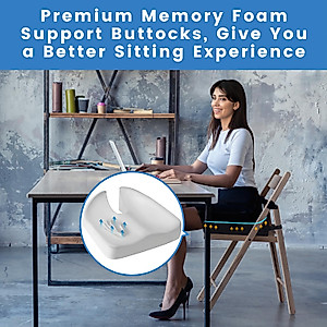 anzhixiu Seat Cushions for Office Chairs, Office Chair Cushion Desk Chair Cushion for Longtime Sitting, Sciatica Pain Relief Pillow Tailbone Pain Relief Cushion for More Relaxation