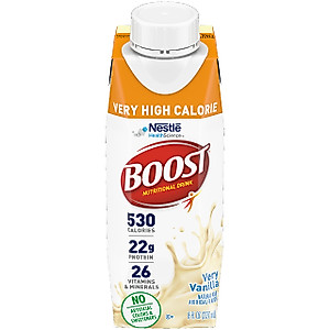 Boost Very High Calorie Nutritional Drink (8 Fl Oz (Pack of 12), Vanilla)