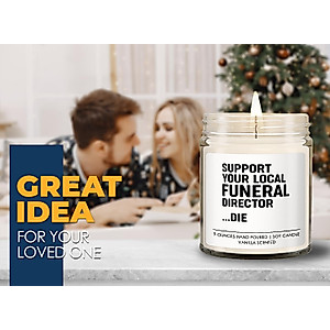 Flairy Land Vanilla Funeral Director Candle - Funeral Gifts