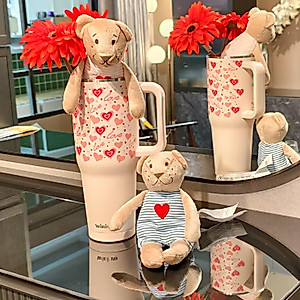 winiwo 40 oz Valentines Tumbler with Handle and Straw, Heart tumbler Gifts for Mom/Women/Wife/Her/Love, Insulated White Tumbler, Fits Cupholders, Available Gift Wrapping