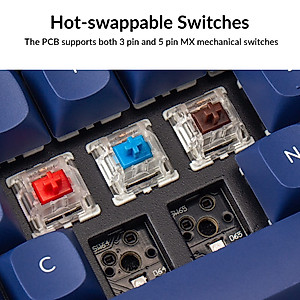 Keychron Q2 Wired Custom Mechanical Keyboard, QMK/VIA Programmable Macro, Full Aluminum, Hot-Swappable Gateron G Pro Red Switch, 65% Layout Double Gasket Compatible with Mac and Windows - Blue