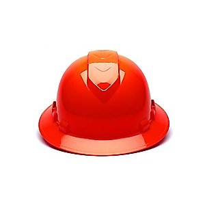 Pyramex Ridgeline Full Brim Hard Hat, Vented, 4-Point Ratchet Suspension