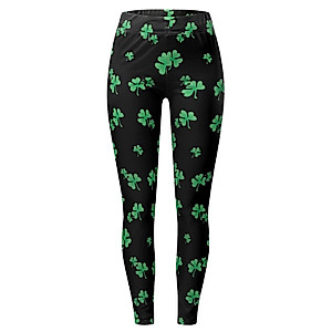 St Patricks Day Leggings for Women Plus Size Blessed and Lucky High Waist Running Pants Comfort Butt Lift Yoga Pants for Women,Compression Leggings,Yoga Leggings for Women C