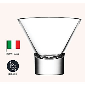 Godinger Martini Glasses, Cocktail Glasses, Italian Made Martini Glass Cocktail Glass Set of 4, 8oz, Made in Italy