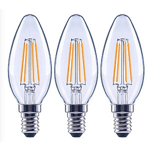 EcoSmart 60-Watt Equivalent B11 Dimmable Clear Filament Vintage Style LED Light Bulb Soft White (3-Pack)