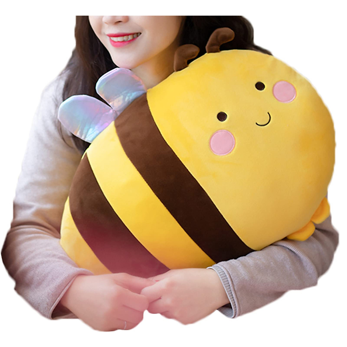 20 Inch Plush Bumblebee Stuffed Animal Bumble Bee Hugging Pillow Honey Bee Plushies Throw Pillow Bee Anime Gift for Kids and Lovers in Birthday,Valentine's Day,Christmas...