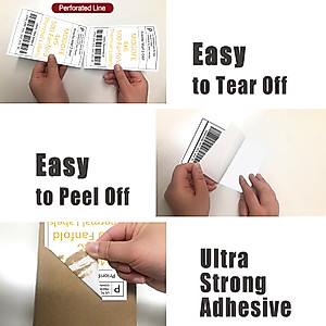 MOGOFE 4x6 Direct Thermal Labels, Pack of 500 4x6 Fanfold Shipping Labels, Thermal Printer Paper Commercial Grade Permanent Adhesive