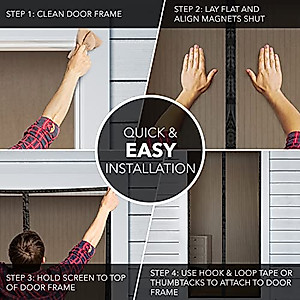 Easy Install, Self-Closing, Pet Friendly Walk Through Door Screen Magnetic Closure (38"x82") - The Original Mesh Magnetic Screen Door for Sliding Door Keeps Bugs Out - Magnetic Screen Door Flux Phenom