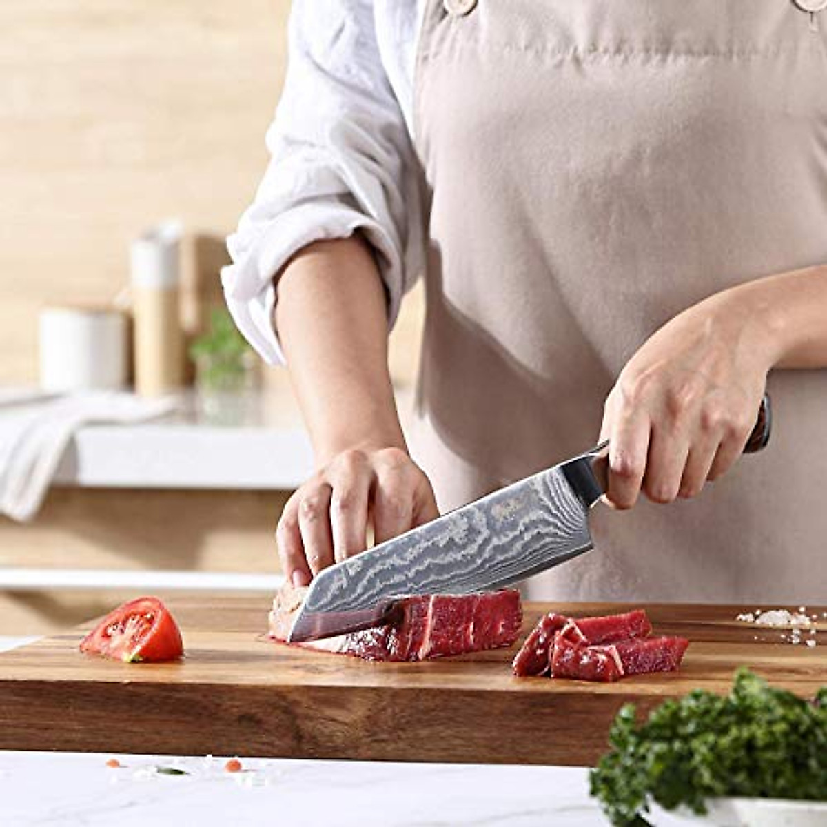 Latim's Professional Chef Knife 8 inch，Damascus Kitchen Knives Made of Japanese VG-10 Stainless Steel with Unique Pattern，Ultra Sharp Blade and Ergonomic Handle