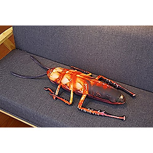 Creative Cockroach Plush Pillow 3D Animal Insect Stuffed Throw Pillow Funny Home Sofa Car Decoration Play Toy Doll Unique Birthday Gift (55 CM=21.5 in)