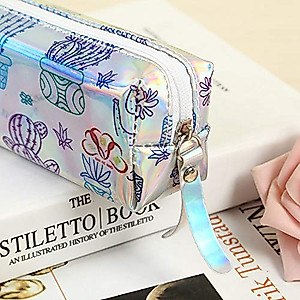 4 Pack Cactus Pencil Case, Pen Bag Canvas Cactus Pencil Pen Cosmetic Makeup Bag