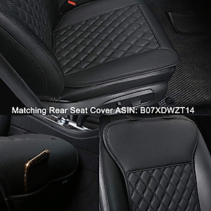 Black Panther 1 Pair Car Seat Covers, Luxury Car Protectors, Universal Anti-Slip Driver Seat Cover with Backrest,Diamond Pattern (Black)