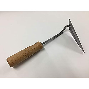 Bonsai 100C Japanese Hand Hoe/Weeding Sickle, All Steel Blade with Wooden Handle
