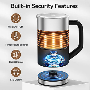 Secura Milk Frother, Electric Milk Steamer Stainless Steel, 8.4oz/250ml Automatic Hot and Cold Foam Maker and Milk Warmer for Latte, Cappuccinos, Macchiato, 120V