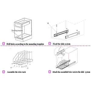 OCG Pull Out Cabinet Organizer for Cookie Sheet Cutting Board Bakeware and Tray, Slide Out Kitchen Cabinet Organizer 11" W x 21" D, Chrome
