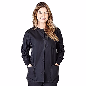 M&M SCRUBS Women's Scrub Jacket Medical Scrub Jacket L Black