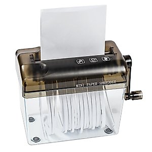 JIKIOU Mini Hand Shredder Portable Paper Shredder Manual Shredder Documents Paper Cutting Tool Home Office Desktop Stationery Black