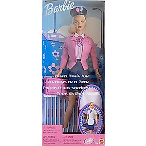 BARBIE TRAVEL TRAIN FUN w Barbie Doll, Carry On BAG, & Apron (2001)
