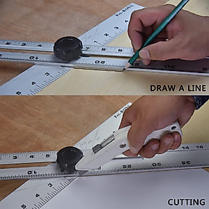 Triangle Ruler Square Carpentry Squares Folding Aluminium Frame Construction Tools Combination 24/48 Inches in Framing Roofing Stair Work Woodworking Movable Right Angle 90°45 Degree Angle Ruler
