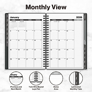 Dunwell 2023 Planner Weekly Monthly (6x8.25"), Small 2023 Planner Book, Agenda 8 x 6, Calendar Yearly Planner, Monthly Tabs, Bookmark, Notes, Inner Pocket, Stickers