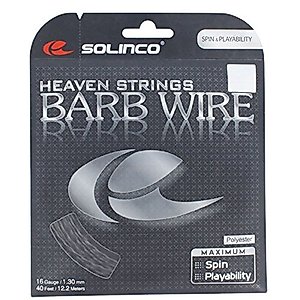 Solinco Barb Wire 16G 1.30MM Tennis String (Black)