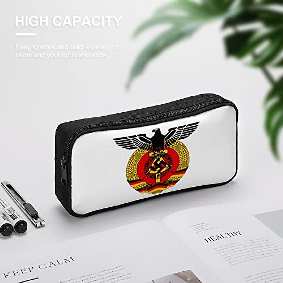 Coat of Arms of Germany Logo Pencil Case Stationery Pen Pouch Portable Makeup Storage Bag Organizer Gift