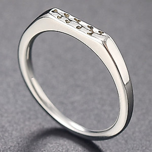 Jude Jewelers Stainless Steel Hammered Floral Narrow Signet Stacking Styel Promise Statement Anniversary Ring (Silver, 10)