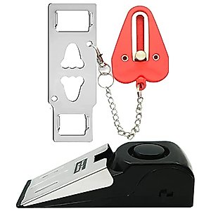 HNHMT Upgraded Portable Door Lock & Door Stop Alarm, Dual Protection Security Door Kit,Door ​Security Devices Pocket Self Defensey Tools,for Traveling Hotel Home Apartment College House(2 Pack)