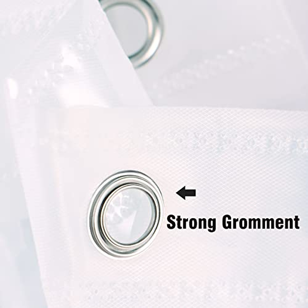 TIKABC Shower Curtain Liner, Clear Plastic Waterproof Bathroom 4G Shower Curtains, 72x72 inch Shower Liner with 3 Magnetic Weights and 12 Hooks(Clear)