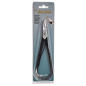 The Beadsmith Metal Plate Shears – 7 inches (178mm) – Steel Blades – Comfort Grip with Single-Leaf Spring Handle – Tool for Cutting Stamping Blanks, Sheet Metal (Up to 20 gauge) and Craft Wire