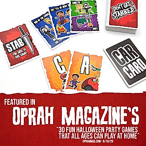 Rookie Mage Games Don't Get Stabbed!: The Party Game Where You Get to Kill Your Family and Friends (for Pretend). Exciting Adult Card Game for Horror Movie Fans!