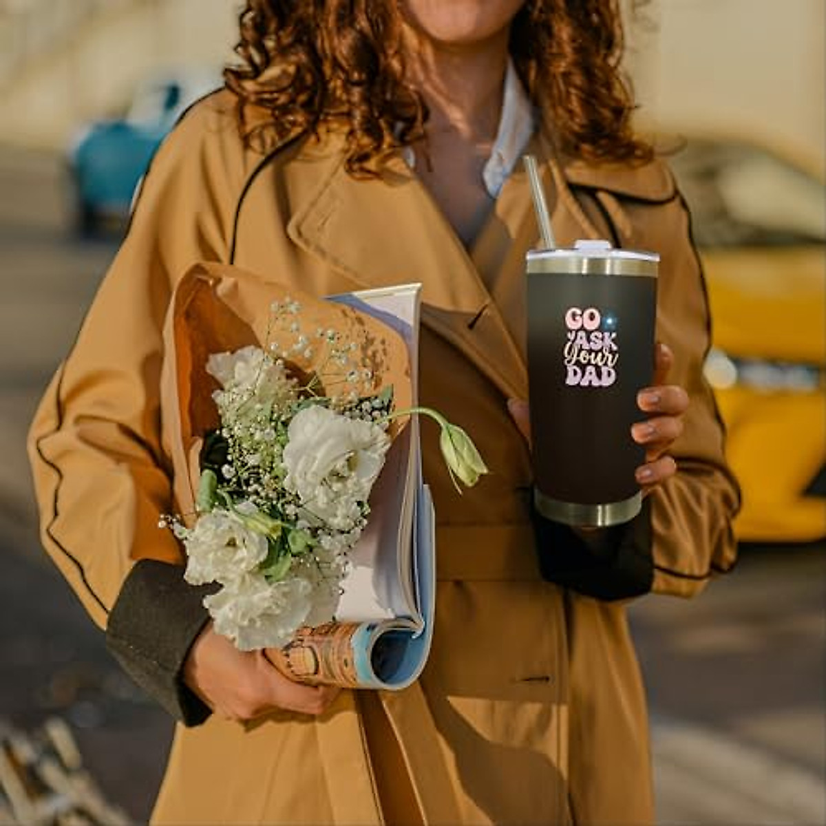 liabiliies go ask your dad Tumbler Coffee Tumblers 20 oz Tumbler with Lid and Straw Insulated Tumblers Stainless Steel Tumbler