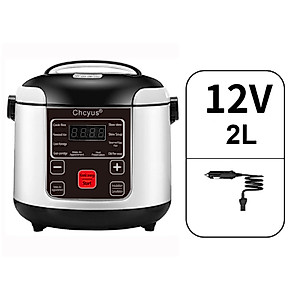 Electric Rice Cooker, Portable Electric Car Truck Food Steamer, Mini Travel Rice Cooker, 12V 100W/24V 200W 2L Portable Meal Heater Food Warmer(12V)