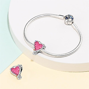 KUNSIR Dazzling Daisy Meadow Flower Charms Beads fits European charm Bracelets for Woman Silver Plated Dangle Pendant Bead,Girl Jewelry Beads Gifts for Women Bracelet Necklace