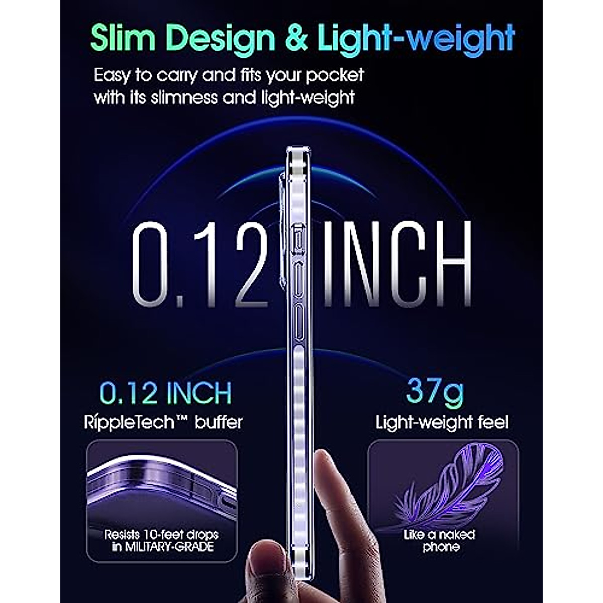 SCORPIFY iPhone 14 Pro Max Case for Magnetic Clear Design, [Non Yellowing] Phone Cover for Men Women, with Tempered Glass Screen+Camera Lens Protector, [Compatible with MagSafe] Slim Bumper, Clear