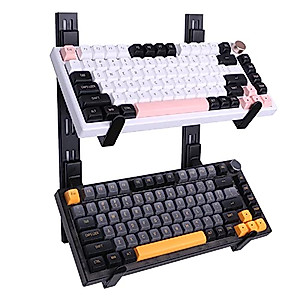 KXRORS Keyboard Stands Wall Mount Rack Board Display 2-Tier Mechanical Keyboard Display Stand, Adjustable Storage Layers Space Saving Design - No Keyboard