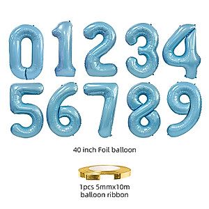 ESHILP 40 Inch Number Balloon Foil Balloon Number 36 Jumbo Giant Balloon Number 36 Balloon for 36th Birthday Party Decoration Wedding Anniversary Graduation Celebration, Blue 36 Number Balloon