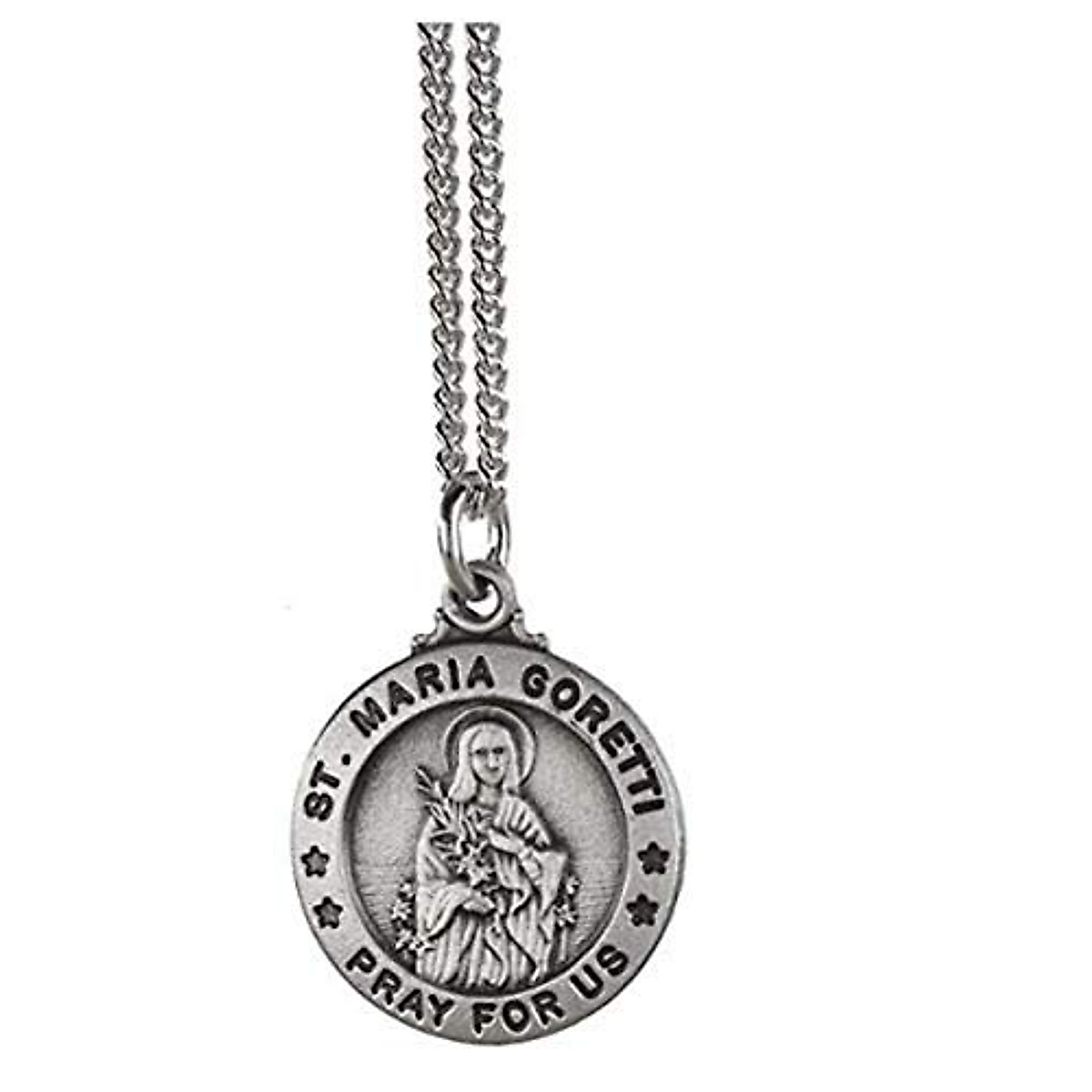 St Maria Goretti Prayer Card With Medal Christian Pendant Charm Patron Saint Catholic