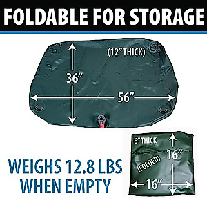 Jenlis IVy Bag, Large Collapsible Water Storage Bladder, Big Portable Fluid Transport Tank, Liquid Transportation Reservoir for Watering Trees, Plants, Lawns & Gardens in Remote Locations, 100 Gallons