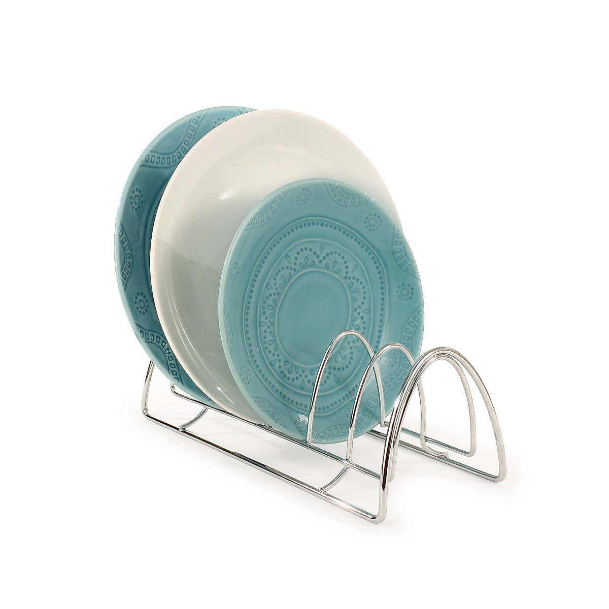 Spectrum Diversified St. Louis Kitchen Lid Holder Organizer for Plates, Cutting Boards Bakeware, Cooling Racks, Pots & Pans, Serving Trays, and Reusable Containers, Chrome