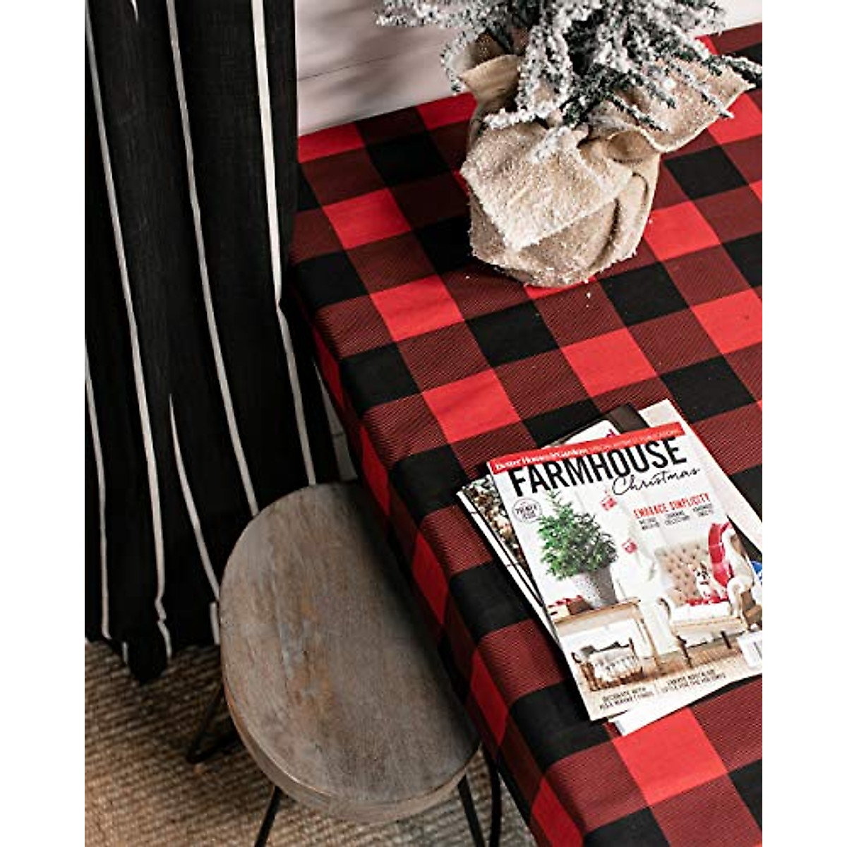 Premier Prints Buffalo Check Red/Black, Fabric by the Yard