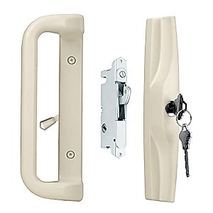 House Guard Patio Door Lock and Handle Set with Key, Choices That Add a Unique Signature to Your Patio Glass Door Lock,Suitable for a Variety of Replacement Sliding Patio Doors Handle(Beige Color)