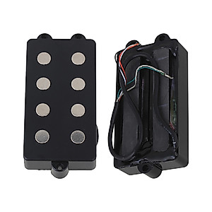BQLZR Noiseless Good Balance 4 String Bass Pickup with 4 Color-Coded Conductors,Respond Well to Both Tonal and Volume Input