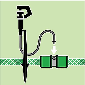 Lily's Home Above Ground Sprinkler System. DIY Irrigation System for Raised Garden Bed, Grass, Shrubs, Flowers, Vegetables. 6 Micro Sprinklers Set Connecting Directly to Your Garden Hose