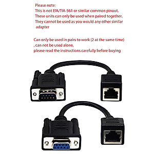 zdyCGTime RJ45 to RS232 Cable, DB9 9-Pin Serial Port Female&Male to RJ45 Female Cat5/6 Ethernet LAN Console（15CM/6Inch） 2Pack