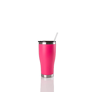 Hogg Modern Curve 30 oz Tumbler - Pink, Powder Coated Tumbler, Bulk Tumblers with Lids and Straws, Engravable Blanks, Powder Coated Tumblers for Laser Engraving, Etching, Vinyl, DIY