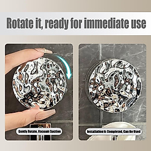 Androf Acrylic Transparent Shower Storage Rack, No Drill Clear Wall Caddy Suction Cup, Raidley Easymount Bathroom Storage Shelf, Light Luxury Punch-Free Corner Shelves with Rabbit (Clear Square)