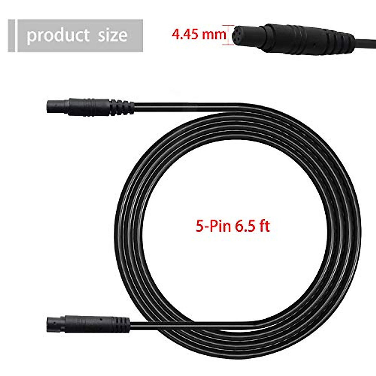 YiePhiot Extension Cord Dash Cam Backup Camera Rear View Mirror Camera Recorder Cable (5-pin 6.5ft/2m)