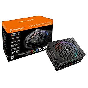 Thermaltake Toughpower Grand RGB 1200W 80+ Platinum Smart Zero RGB Fan, SLI/CrossFire Ready Continuous Power, Full Modular ATX 12V 2.4/EPS 12V 2.92 Power Supply 10 Year Warranty PS-TPG-1200F1FAPU-1