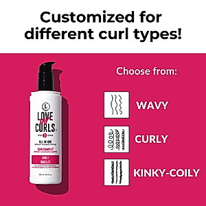 Love Ur Curls - LUS All in One Curl Cream Styler, Anti Frizz Curling Cream for Curly Hair, Repair, Define, Hydrate & Style with Shea Butter, 250mL
